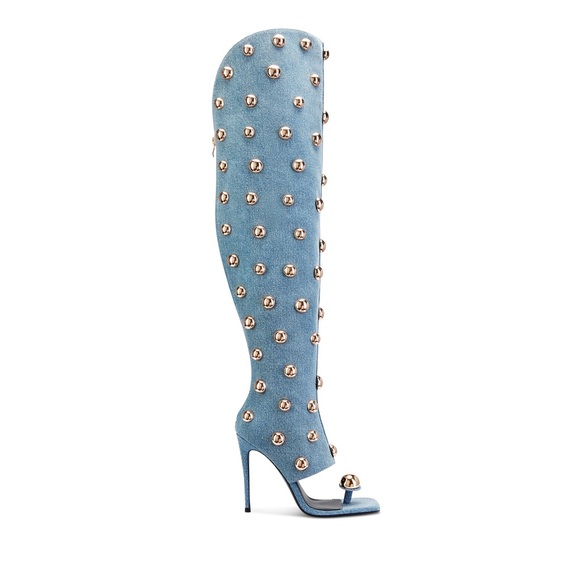 IAMJENNIFERLE | Shoes | Iamjenniferle Brand New Denim Studded Sandal ...